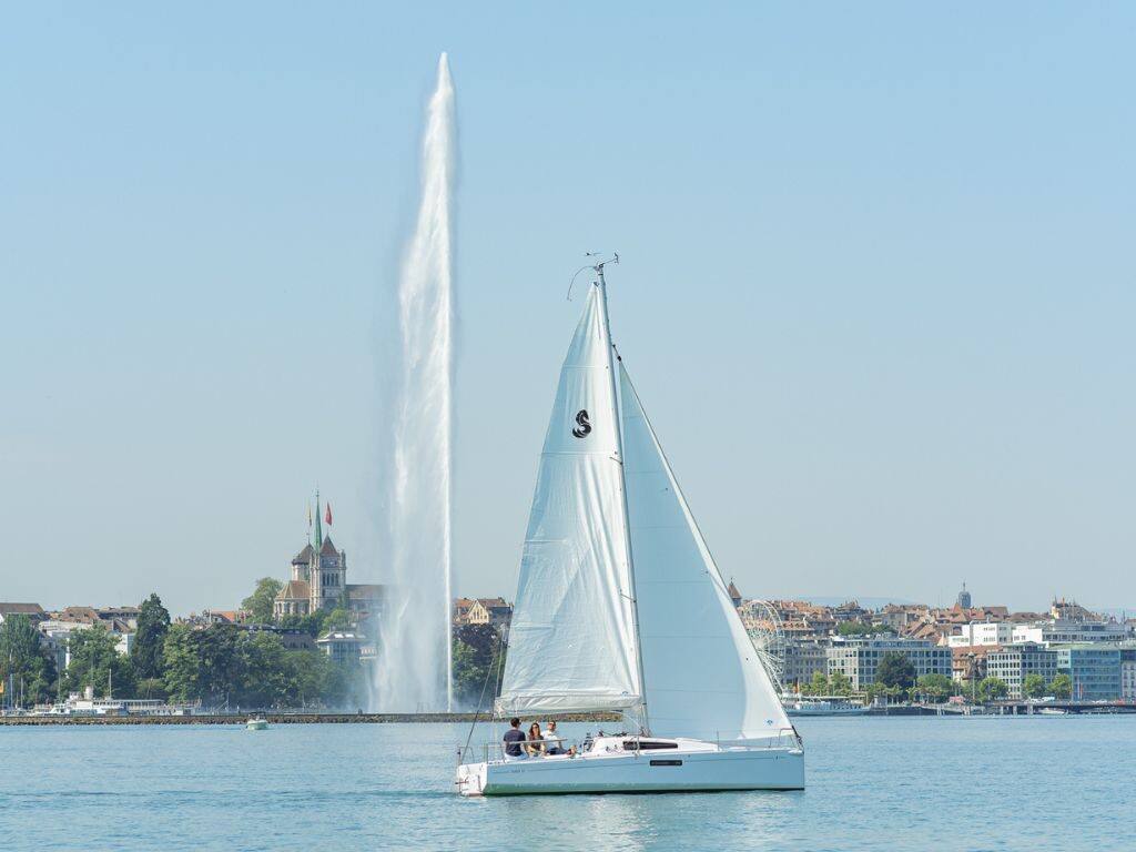 Sailing over the lake